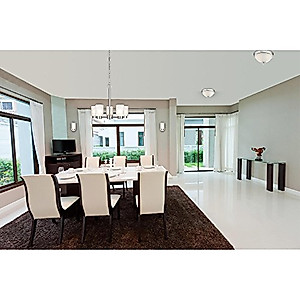 Westinghouse Lighting 6227400 Sylvestre Five-Light Interior Chandelier, Brushed Nickel Finish with Frosted Seeded Glass, 5