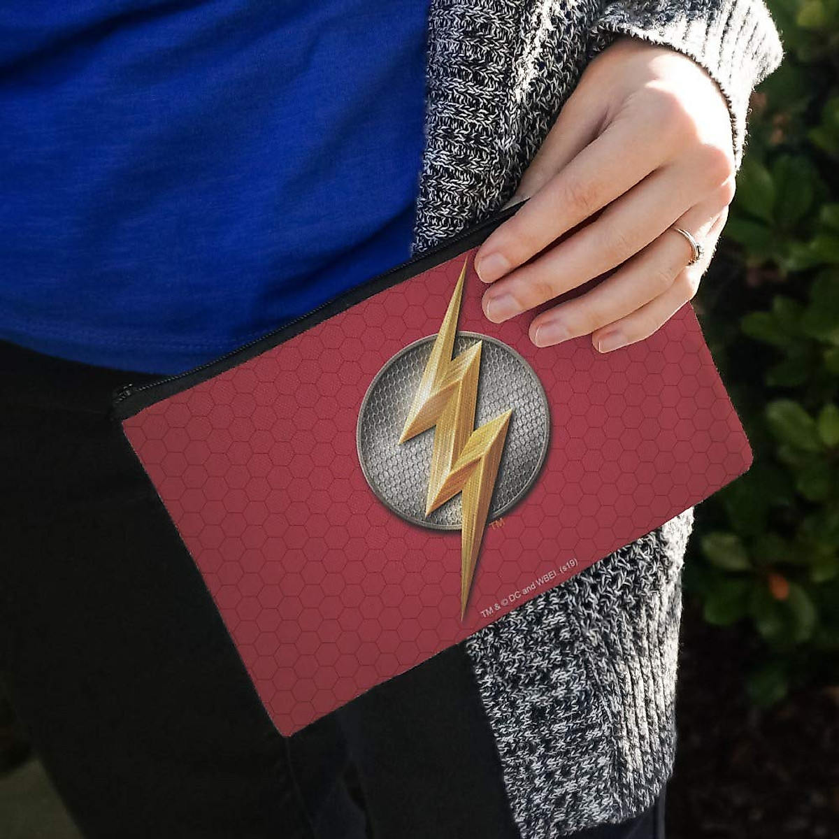 Justice League Movie Flash Logo Pencil Pen Organizer Zipper Pouch Case