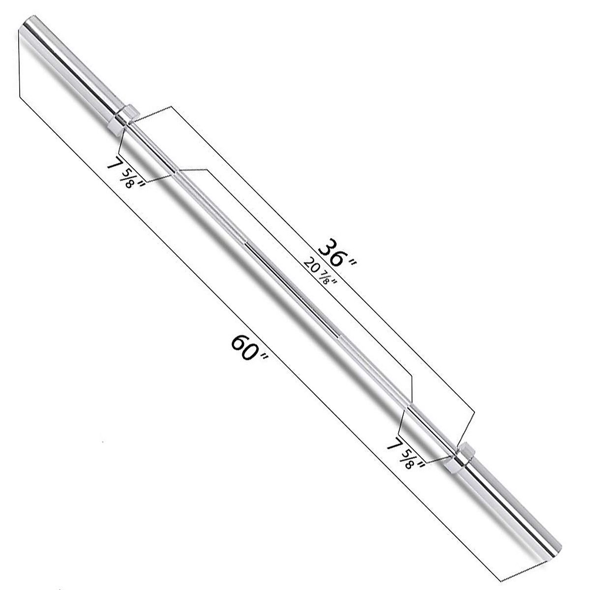 5Ft/6Ft/7Ft Olympic Barbell Weight Set 2 inch Bar Standard Weightlifting Bench Press Bar with 2 Clamps - Straight Bar Strength Training Bar, Barbell Bar Strength Home Gym Fitness Equipment