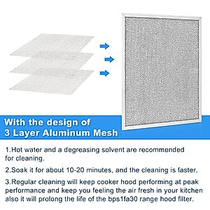 Range Hood Filter Replacement for Broan Model BPS1FA30, 99010299-11-3/4" X 14-1/4" X 3/8" for NuTone Allure WS1 QS2 and Broan QS1 30" Range Hoods (2-Pack)