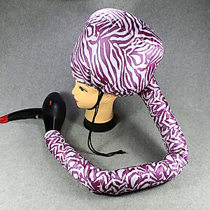 Qtqgoitem Purple White Polyester Portable Hair Drying Styling Soft Bonnet Hood Blow Dryer Connect Cap (model: b53 462 442 919 9f4)