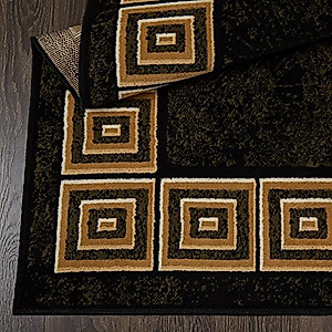 Home Dynamix Optimum Eros Area Rug 3'7" x5'2", Geometric Greek Key, Black/Beige