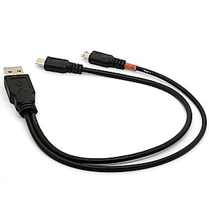 Micro USB Cable Y Splitter USB 2.0 A to Dual Micro B Power Enhancer Hub Adapter 1 Male to 2 Male Android Extension Code Syncing and Charging Two Devices Simultaneously