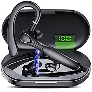 taopodo Bluetooth Headset, Wireless Headset with LED Display Charging Case, 100H Playtime, Bluetooth V5.3 Headset with Noise Canceling Microphone, Bluetooth Headphones for Driving/Business/Office