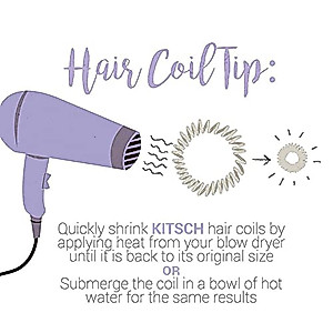 Kitsch Spiral Hair Ties for Women - Waterproof Teleties & Ponytail Holders for Teens | Stylish Phone Cord Hair Ties & Hair Coils for Girls | Coil Hair Ties for Thick Hair & Thin Hair, 4 Pcs (Brunette)