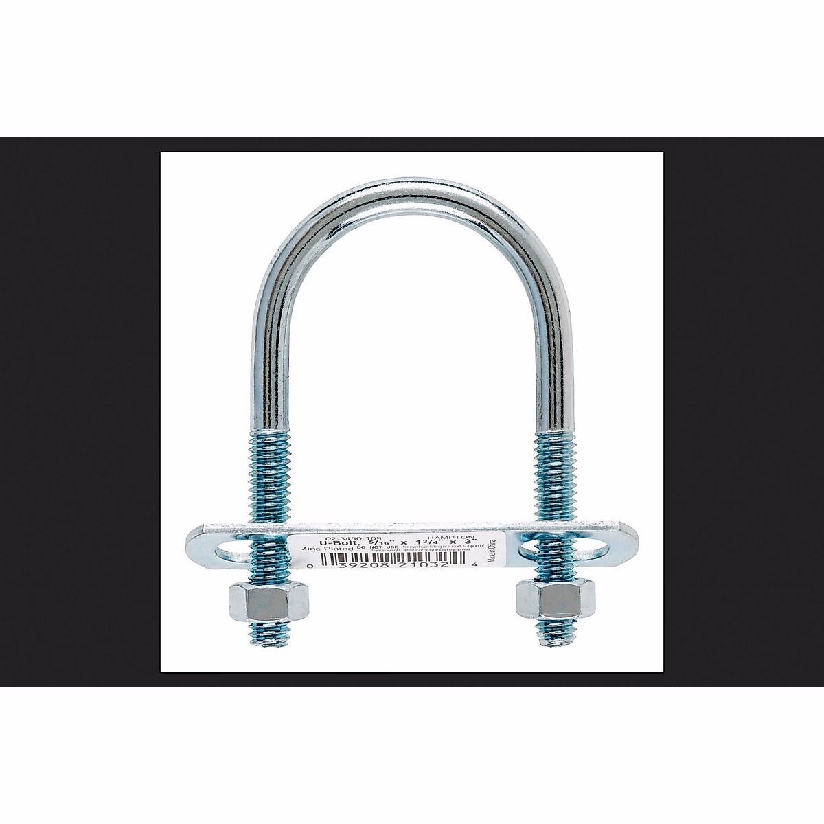 Hampton 5/16 in. x 1-3/4 in. W x 3 in. L Coarse Zinc-Plated Steel U-Bolt