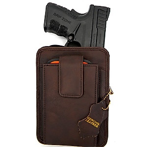 Roma Leathers Belt Pistol Concealed Carry Pack (Brown, 5.5" X 4.5"x 1.5")