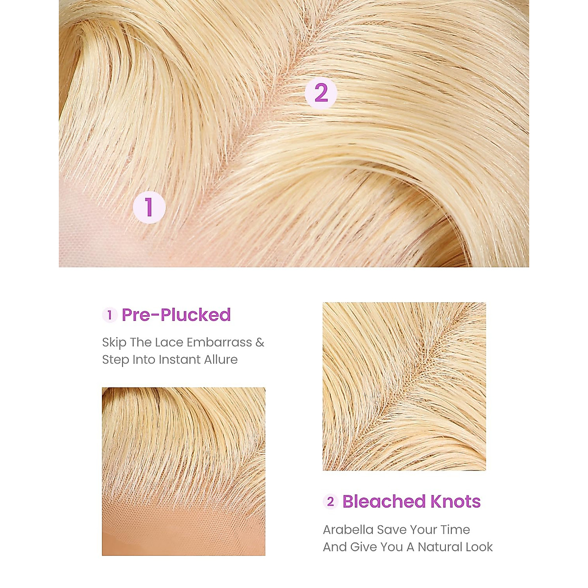 Arabella 613 Lace Front Wig Human Hair 13x4 Blonde Lace Front Wigs Human Hair 210% Density Body Wave 613 Frontal Wig Pre Plucked With Baby Hair (20inch, 613 13X4 body wave wig)