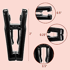 HOUSE DAY Plastic Hanger Clips, Strong Pinch Grip Clips for Use with Slim-line Clothes Hangers, Finger Clips (100Pcs Black)