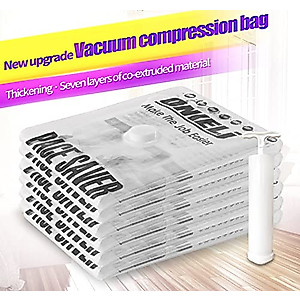 NOSENT Premium Vacuum Storage Bags 6 Pack,Space Saver Compression Bags with Travel Hand Pump,Vacuum Sealer Bags for Clothes, Comforters, Blankets, Bedding (Small 6 Pack)