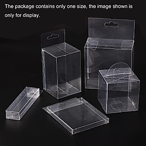 MECCANIXITY Plastic Retail Boxes 1.2"x2.4"x3.9" (30x60x100 mm) Gift Box Protecting Film for Christmas, Wedding, Party Wrapping Clear Pack of 16