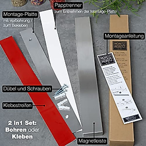 Moritz & Moritz Magnetic Knife Holder For Wall - Stainless Steel 16 Inch - Knife Magnetic Strip for Sorting Knives, Cooking Utensils and Tools - Magnetic Knife Bar