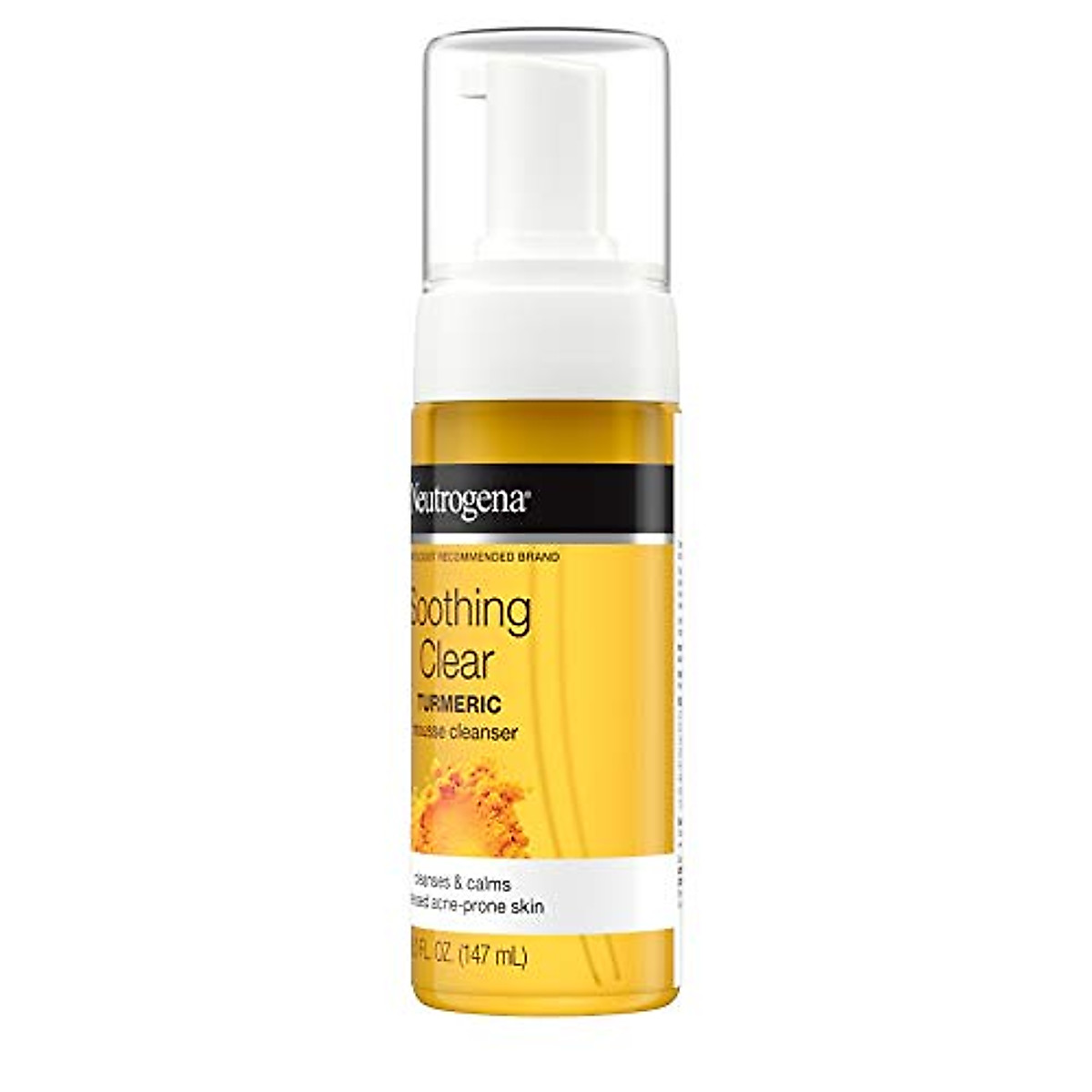 Neutrogena Soothing Clear Calming Mousse Facial Cleanser with Soothing & Calming Turmeric, Gentle Face Wash for Acne-Prone Skin, Paraben-Free, Oil-Free, Not Tested on Animals, 5 fl. oz