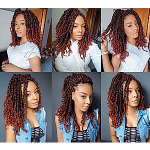 Passion Twist Crochet Hair 10 Inch 8 Packs Pre-twisted Passion Twist Crochet Hair Pre-looped Passion Twist Hair Bohemian Braids Synthetic Crochet Hair Extensions(10 Inch (Pack of 8), 1B/350#)