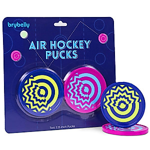 Vivid Two-Tone Air Hockey Pucks (2-Pack) | Wear-Proof Molded Psychedelic Patterns and Designs | Large 3.25-inch Pucks for Standard Air Hockey Tables | Perfect Addition to Game Rooms and Arcades