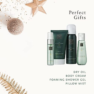 RITUALS Jing Calming Gift Set - Foaming Shower Gel, Body Cream, Dry Oil & Pillow Mist with Sacred Lotus, Jujube & Lavender - Small
