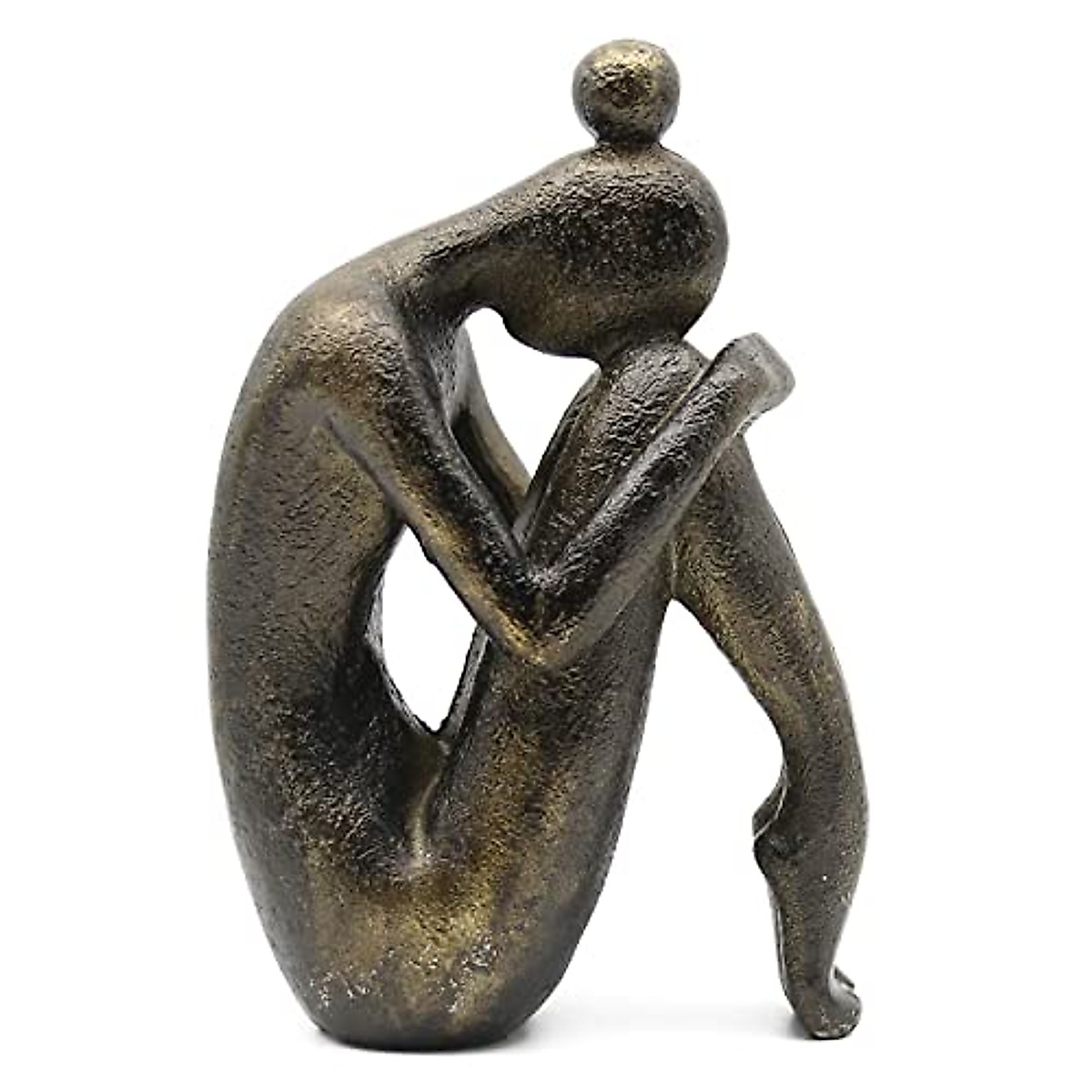 Lukitas Unique Decorative Girl Thinker Bookends, Home Office Books Shelves Stoppers Holder, Nonskid Book Stoppers, Creative Desktop Ornaments for Study Room Hotel Office Shelves, Resin, 1Pair/2Piece