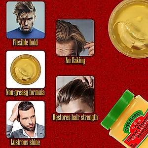 Three Flowers Solid Brilliantine Pomade, Men Hair Styling, 2 pack