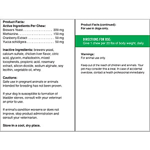 Pet Naturals Lawn Aid Dog Urine Neutralizer for Lawn - 60 Chicken-Flavored Chews - Healthy Dog Treats for PH Balance in Urine Maintain Green Grass and Support Bladder & Urinary Tract Health​
