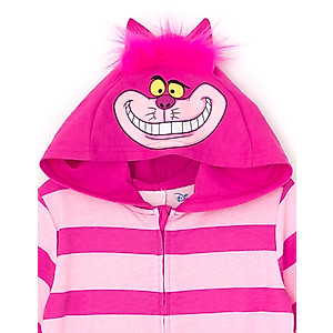 Disney Alice in Wonderland Cheshire Cat Infant Baby Boys Zip Up Coverall Tail Pink 18 Months
