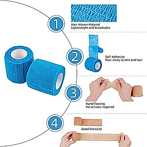 16 Pack Self Adhesive Bandage Wrap 3 inch, Coban Wrap Self Sticking Bandage Wrap, Wound Wrap Self Adherent for Wrist Ankle Sprains, Swelling, Vet Wrap for Animals Pet(Pink)