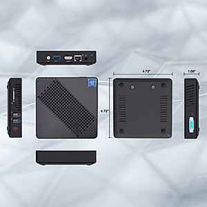 MINISFORUM N40 Mini PC UHD 4K@60Hz Celeron N4020(up to 2.8GHz) Fanless Mini Computer, DDR4 4GB+64GB eMMC, DIY SSD, Dual Band WiFi, HDMI&VGA Desktop Mini Computer