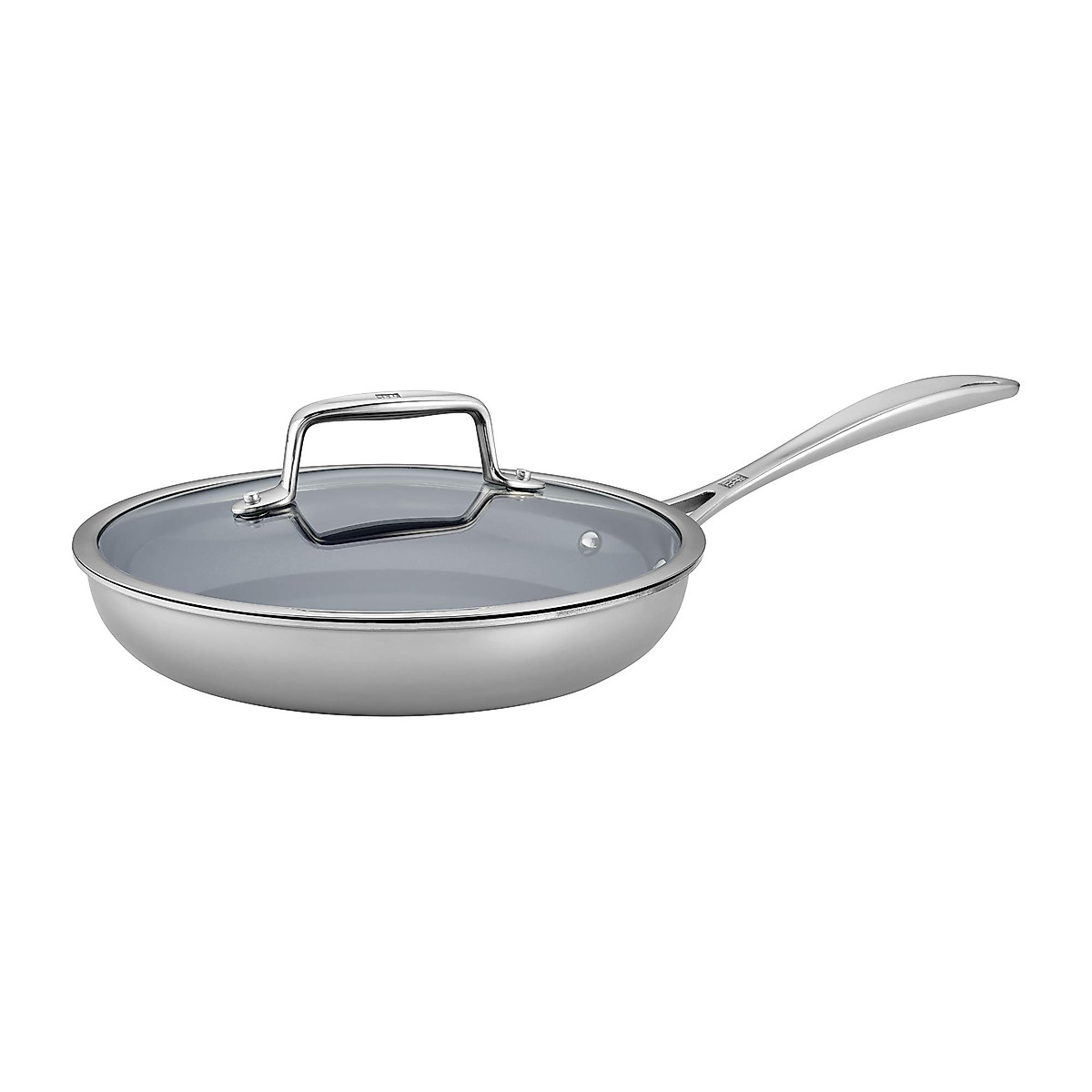 ZWILLING Clad CFX 9.5-inch Stainless Steel Ceramic Nonstick Fry Pan with Lid