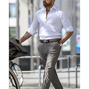 BOSTANTEN Mens Belt Leather 2 Pack Ratchet Belt For Men Dress and Casual with Adjustable Buckle, Trim to Fit