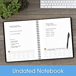 Planning Notebook by AT-A-GLANCE, Undated, 8-1/2" x 11", Large, Plan. Write. Remember., with Reference Calendars, Black (70620905)
