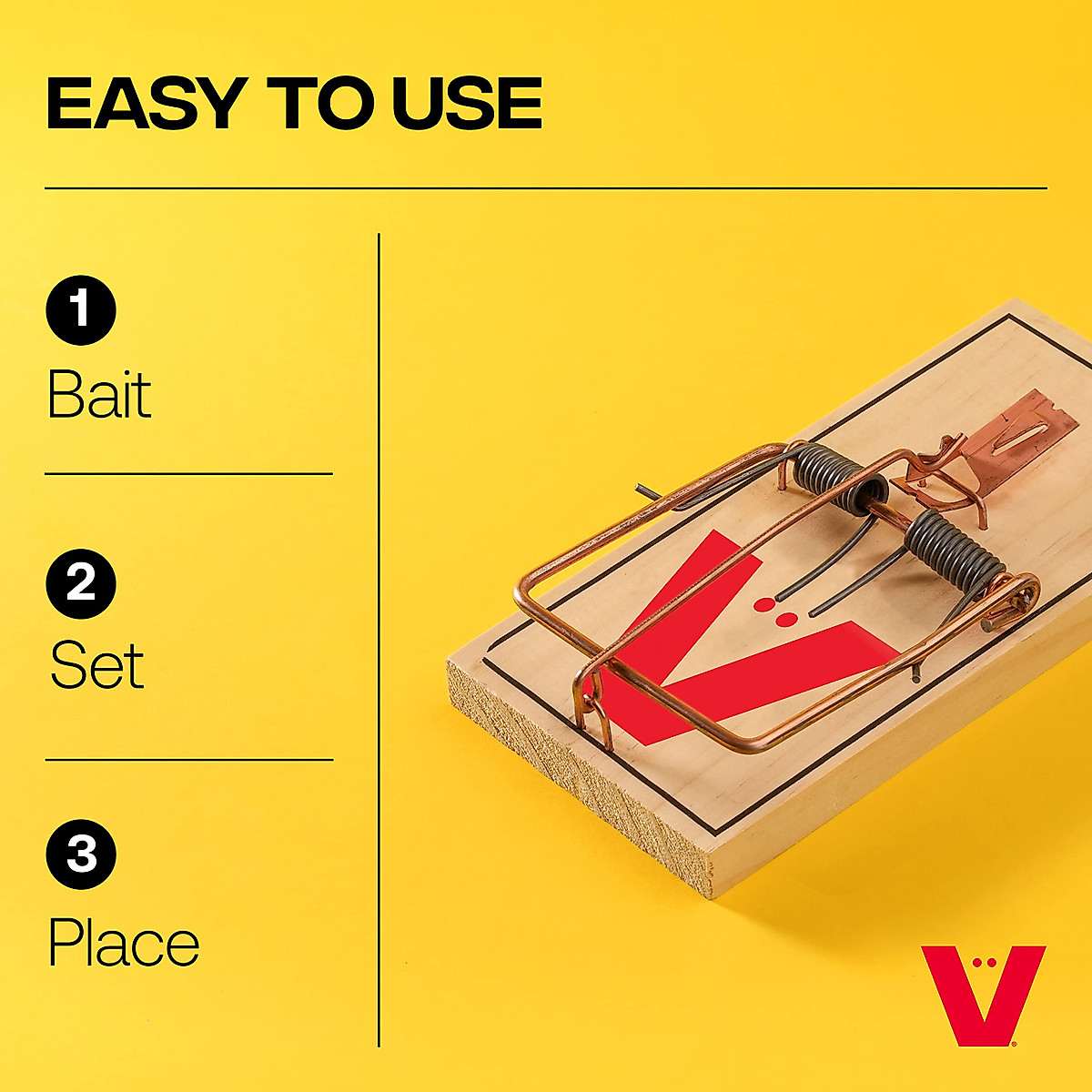 Victor M156 Metal Pedal Sustainably Sourced FSC Wood Snap Mouse Trap - 4 Wooden Traps