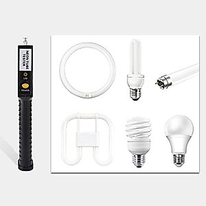 Neon Tube Tester,LED Tester,Battery Powered Portable Handheld Universal Neon Tube Lamp Fluorescent Light Bulb Tester,Lamp Diagnostic Detector,for Testing Various Lamp Light Tube(No Battery Included)