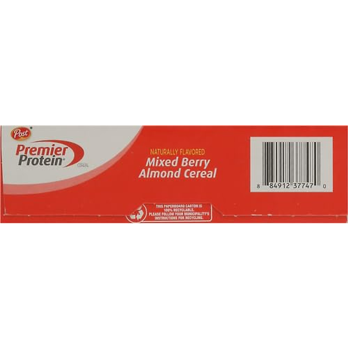 Post Premier Protein Mixed Berry Almond Cereal, Protein Cereal Flakes Mixed with Dried Berries and Sliced Almonds, Contains 20g of Protein Per Serving, 9 OZ Box