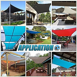 Amgo 16' x 16' Brown Square Sun Shade Sail Canopy Awning UPF50+ AGTAPS16, 95% UV Blockage, Water & Air Permeable, Commercial and Residential, 3 Years Warranty (We Make Custom Size)
