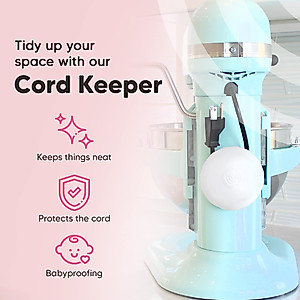 2-Pack Heat-Resistant Cord Organizer for Appliances, Kitchen, Computers & More | Stick-On Cord Wrappers with Flexible Base, Secure Scalloped Edge, White (3 x 1.5 Inches)