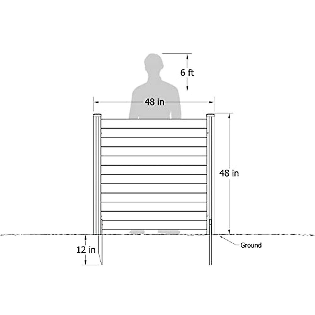 Enclo Privacy Screens ZP19014 No Dig Premium Full-Coverage White Vinyl Privacy Fence Screen Kit, 48" W x 48" H, Perfect to Enclose Trash Bins and A/C Units (2-Panels)