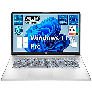 HP 2023 Business Laptop, 17.3" Widescreen HD+ Touchscreen, Intel 10-Core i7-1355U up to 5GHz, 32GB DDR4, 1TB SSD, Fingerprint Reader, Backlit Keyboard, HDMI, Bluetooth, WiFi 6, Windows 11 Pro, MarsPC