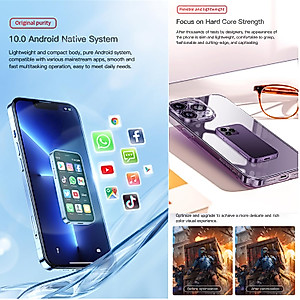 XS16 Mini 4G Smartphone 3.0 Inch Quad Core Dual Sim Ultra Thin Unlocked Android 10.0 Card Mobile Phone WiFi Bluetooth Hotspot Student Pocket Cellphone (Blue 2GB+ 16GB)