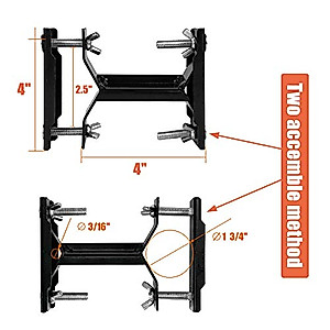 Homydom Deck Umbrella Clamp Outdoor Universal Patio Umbrella/Torch Mount Holder Attaches to Railing Maximizing Patio Space, 3 Pack Black