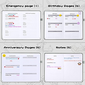 YHCFLY Address Book with Alphabetical Tabs, PU Leather Password Keeper and Telephone Book Address Organizer Record Contacts, Anniversaries, Birthdays - 5.3"x7.7" Grey