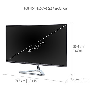 ViewSonic VX3276-MHD 32" 1080p Frameless IPS Monitor with Screen Split Capability HDMI and DisplayPort (Renewed)