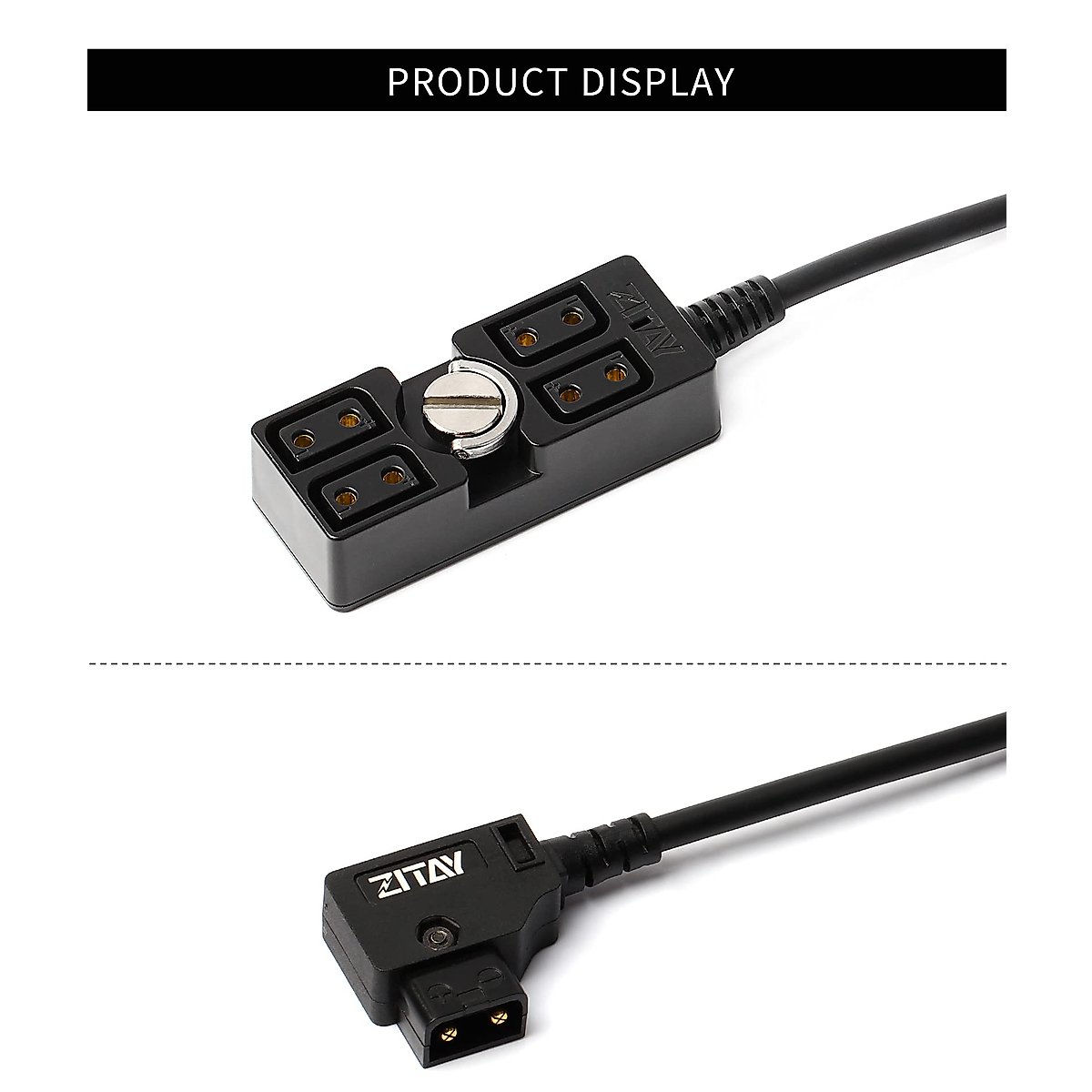 ZITAY D-tap 1x4 Power Splitter Hub with Reverse Insertion Prevention Adapter for VMount Battery