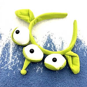 CHAOYUN 1PCS Green Toy Story Alien Headband Stretchy Plushy Three-eyed Headband Cute Hair Accessories for Girls Kids