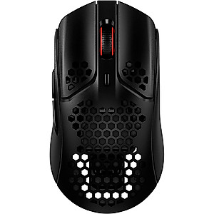 HyperX Pulsefire Haste – Wireless Gaming Mouse – Ultra Lightweight, 61g, 100 Hour Battery Life, 2.4Ghz Wireless, Honeycomb Shell, Hex Design, Up to 16000 DPI, 6 Programmable Buttons – Black, 4P5D7AA