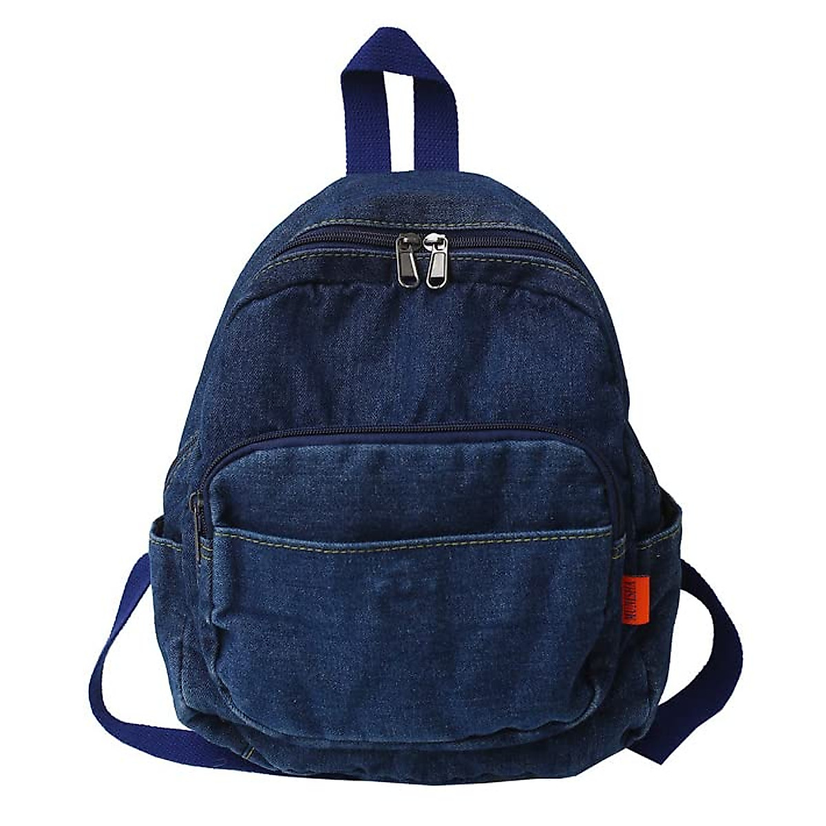 ZEHO Denim Backpack Jeans Backpacks Student Backpack High School Bookbags Retro Daypack, Dark Jean Blue One Size