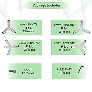 Simond Store Canopy Fittings Kit for 10’X 30’ Frame Slant Roof, Low Peak Connectors for Carport Frame Boat Shelter Outdoor Canopies Party Tents Garage Batting Cage Garden Shade
