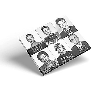 Kurt Cobain, Elvis Presley, Jimi Hendrix, David Bowie, Frank Sinatra, Johnny Cash Poster Canvas Framed, Celebrity Mugshot Poster, Mugshot Wall Art (16"x20")