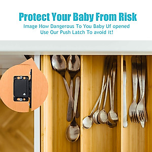 Eurizen RV Drawer Latches and Catches, Eurizen 6 Pack RV Cabinet Door Latches and Catches, 10 Pull Force Latches for Home and Cabinet Doors, Ideal for RV, Camper, Motor, Home, Trailor