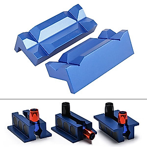 BARTOO Aluminum 4" Vise Jaws Pads, Magnetic Reversible Pipe Vise, AN Fitting Vice Jaw Covers, Professional Grade Multi-Purpose Vise Jaw Protective Inserts for Any Metal Bench Vice (4", Blue)