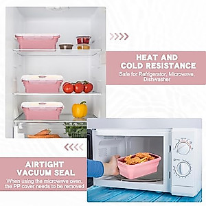 Hushee 24 Pack 27oz Silicone Food Storage Containers with Lids - Rectangle & Square Collapsible Bowls for Camping Kitchen - Microwave, Dishwasher & Freezer Safe (Pink)