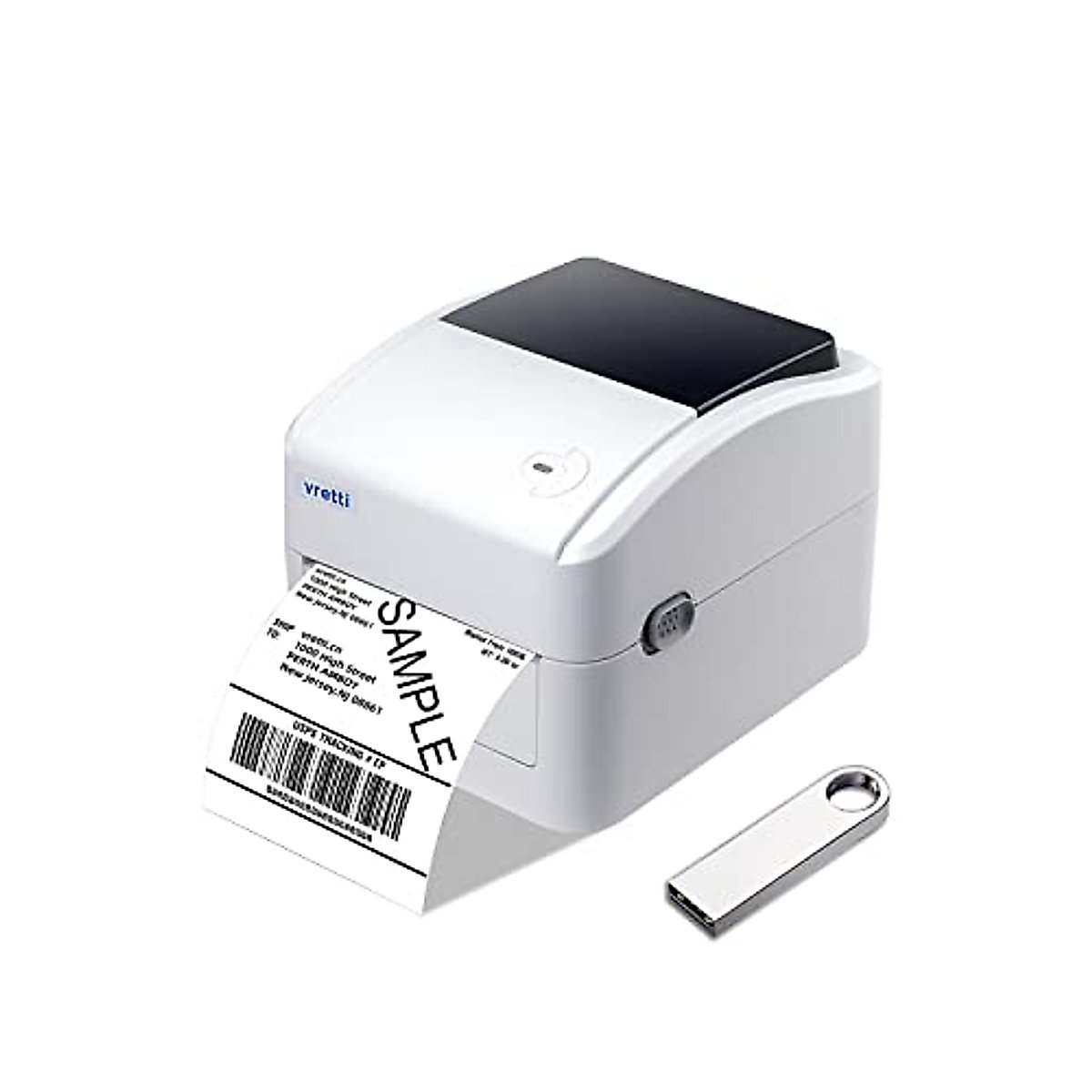vretti Thermal Label Printer, 4x6 Thermal Shipping Label Printer for Shipping Packages and Small Business, 152mm/s Desktop Barcode Printer Machine for Amazon Ebay Etsy Shopify on Windows& Mac
